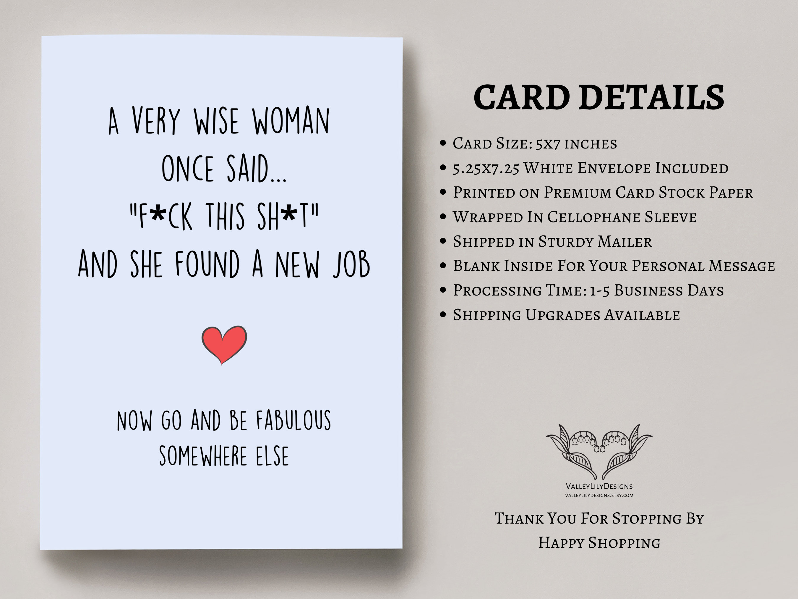 Funny Leaving Job Card, New Job Card, Staff Card, Coworkers Leaving ...