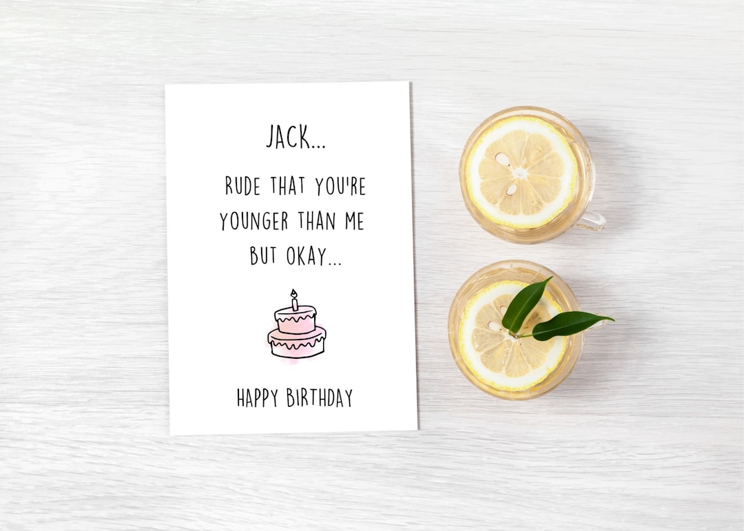 Personalized Funny Rude Birthday Card, Birthday Cake Card, Humor ...