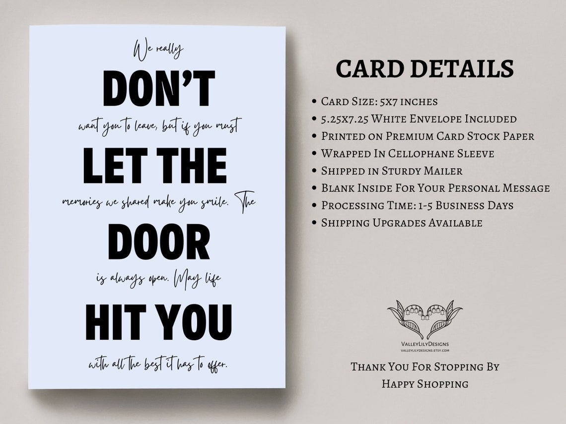 Funny Leaving Job Card, New Job Card, Staff Card, Coworkers Leaving ...