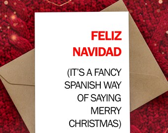 Spanish Merry Christmas Card - Etsy
