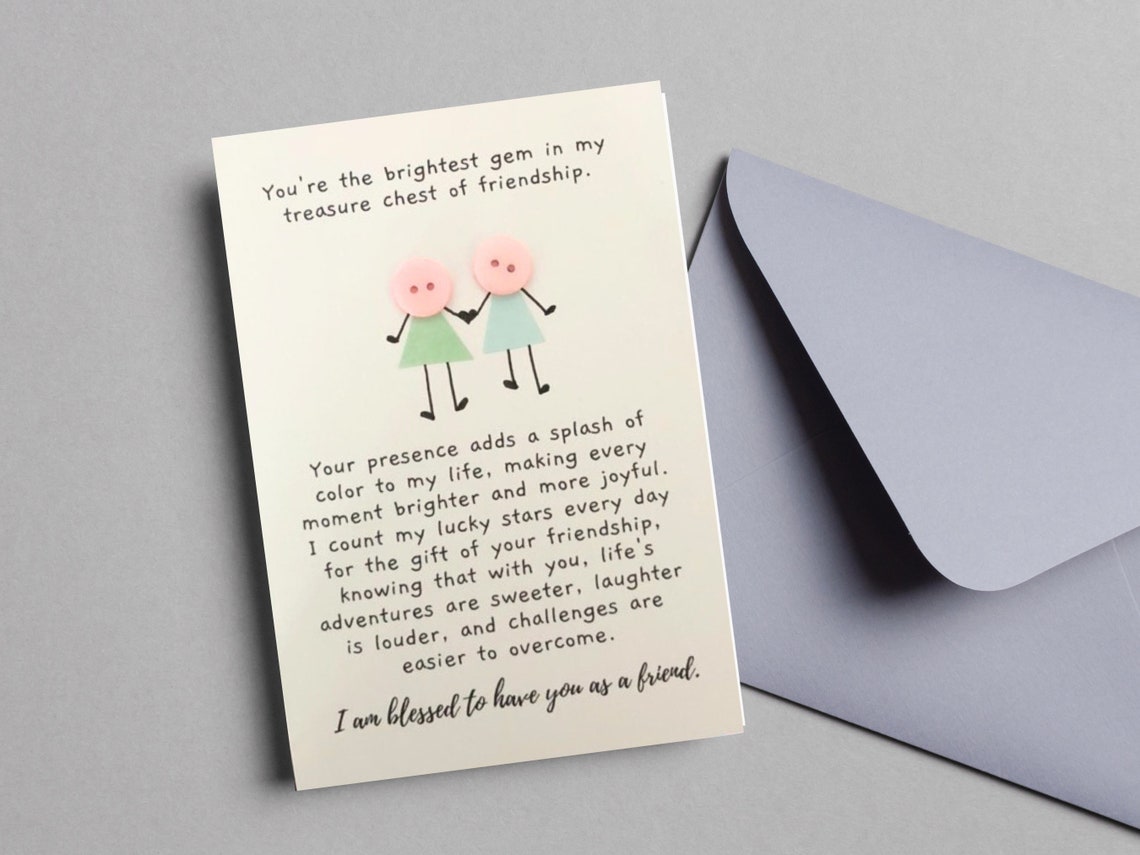 Friendship Button People Card, Missing You, Thank You, Birthday, Just ...