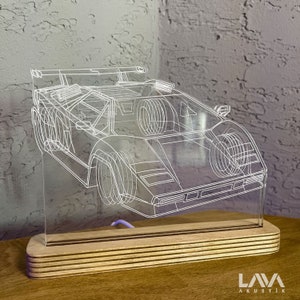Lamborghini Countach 3D Effect Night Lamp Design Art Hand Made - Etsy