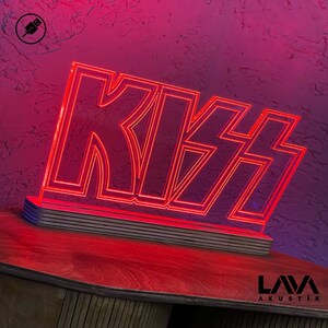 Kiss Rock Band Handmade Night Lamp All Colours and Animations Remote ...