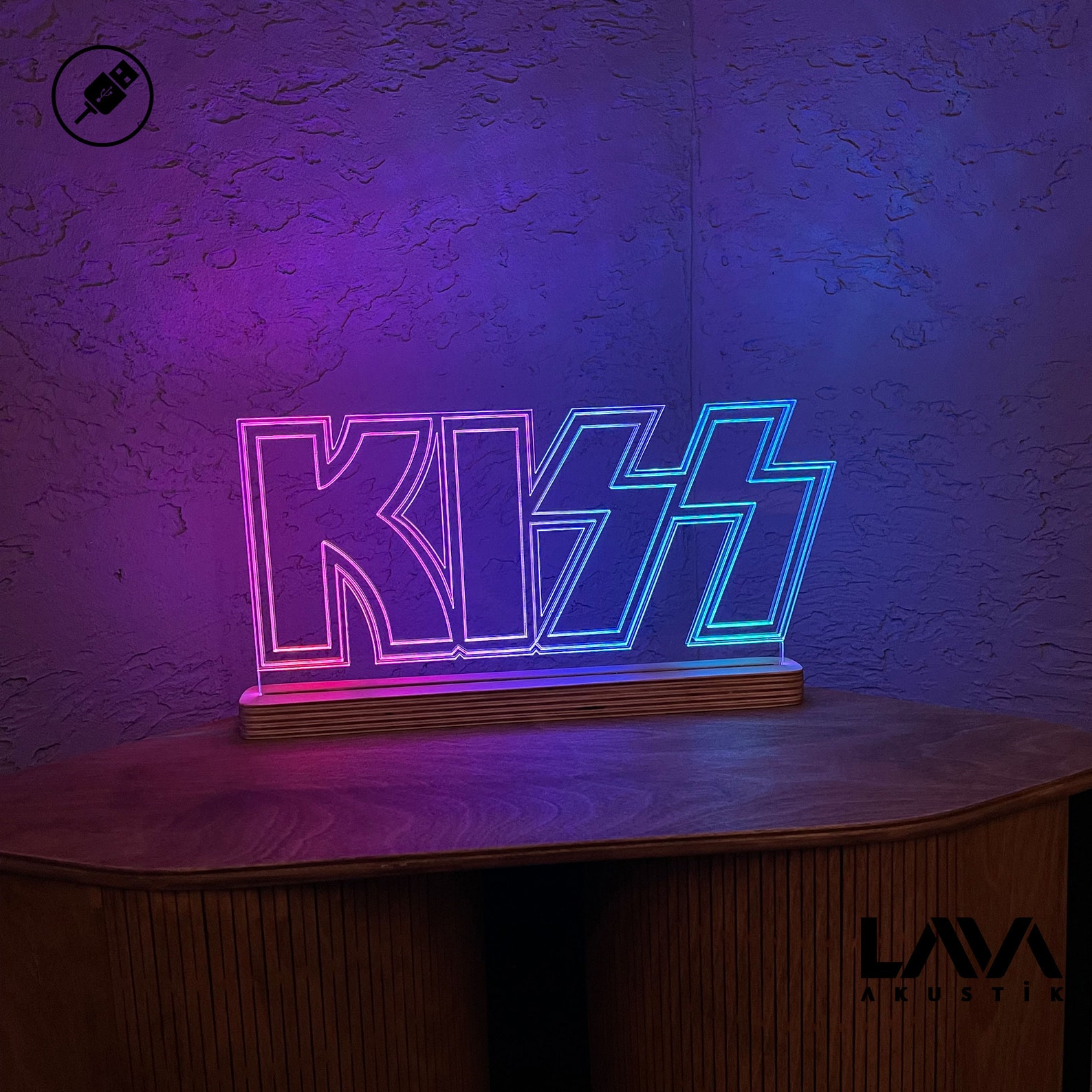 Kiss Rock Band Handmade Night Lamp All Colours and Animations - Etsy