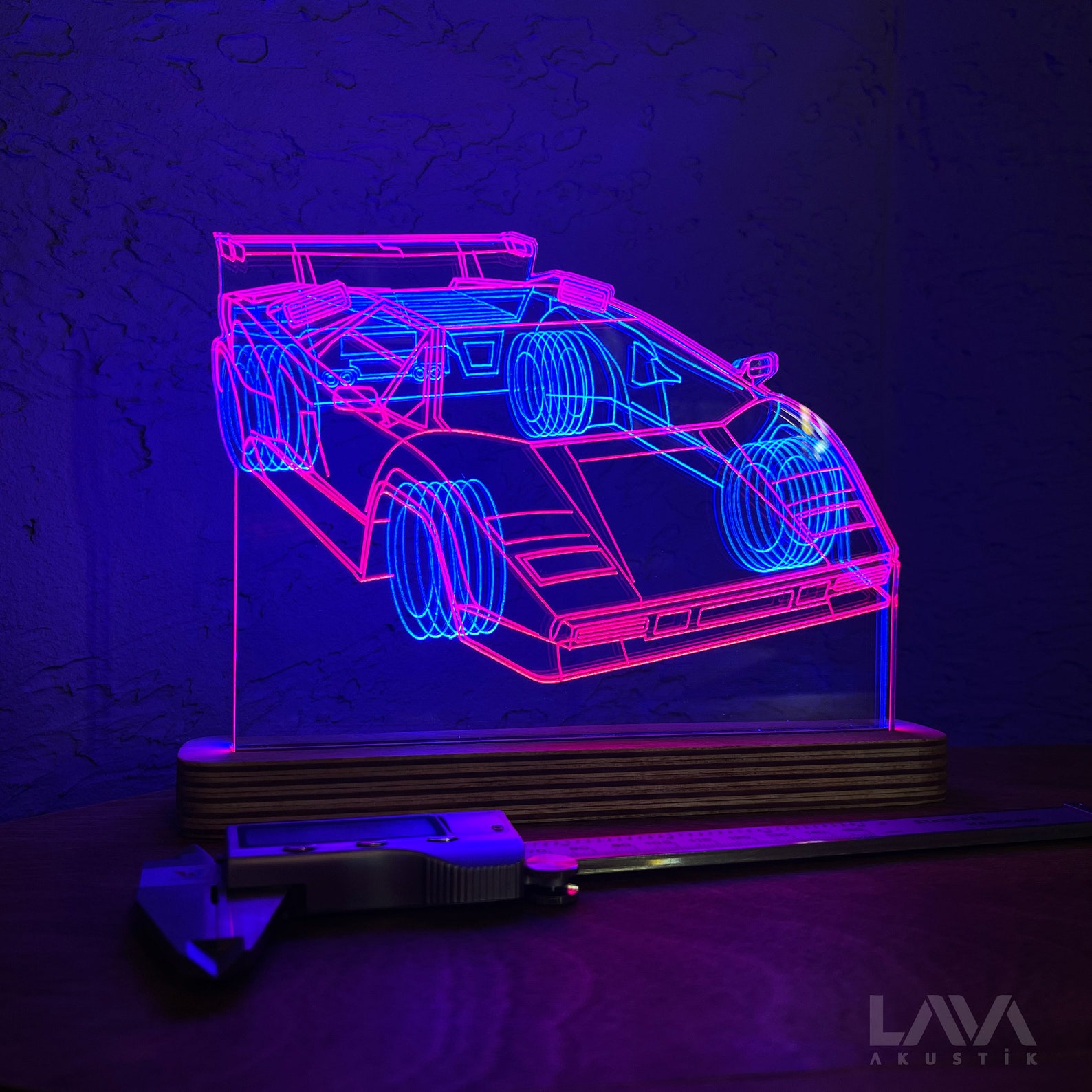 Lamborghini Countach 3D Effect Night Lamp Design Art Hand Made - Etsy ...