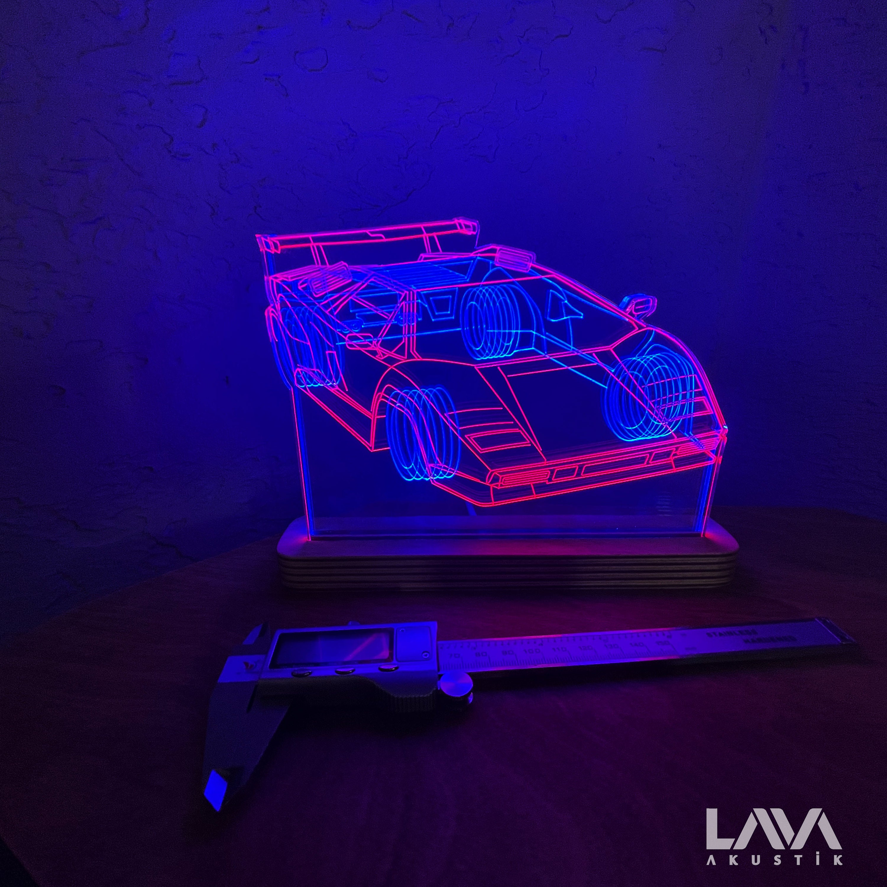 Lamborghini Countach 3D Effect Night Lamp Design Art Hand Made - Etsy ...