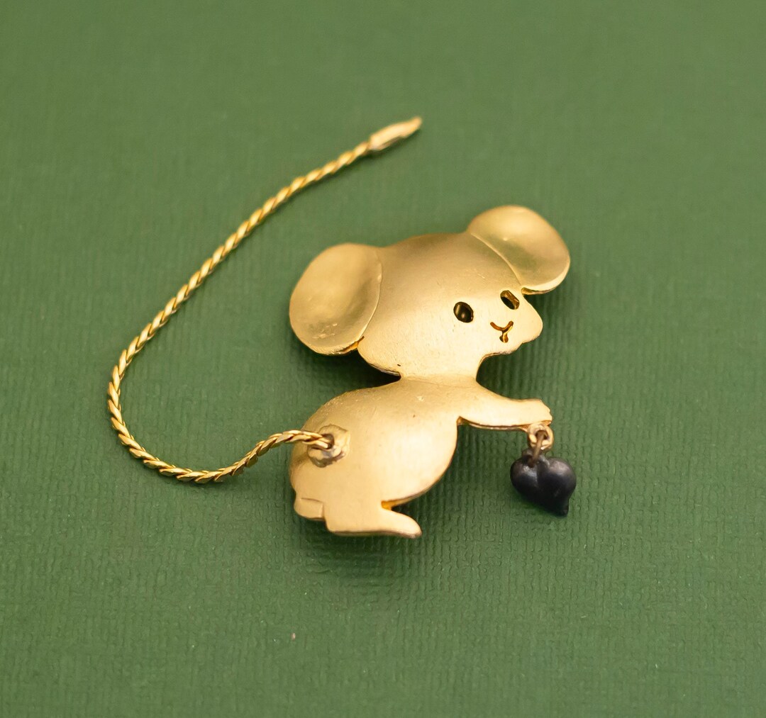 Vintage Golden Mouse Brooch by Ultra Craft K23 - Etsy