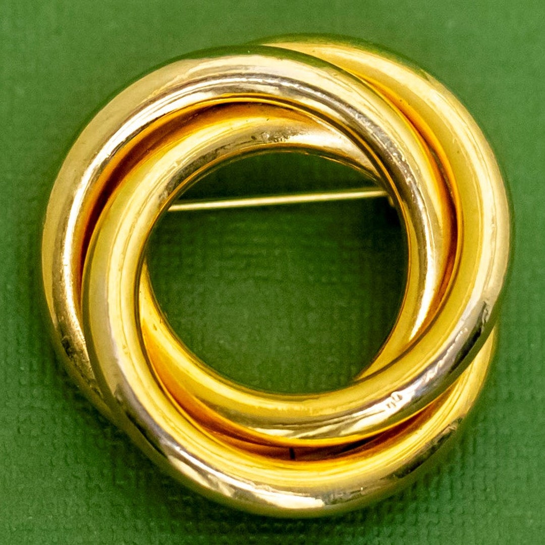 Vintage Spiral Circular Gold Tone Brooch, K33 - Etsy