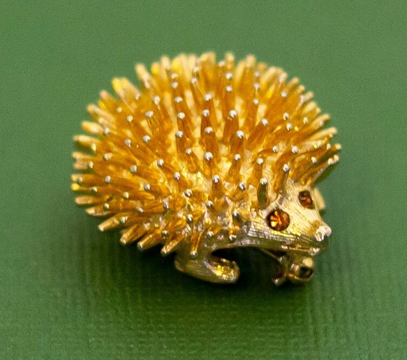 Vintage Hedgehog Gold Tone Brooch by Sarah Coventry K29 - Etsy
