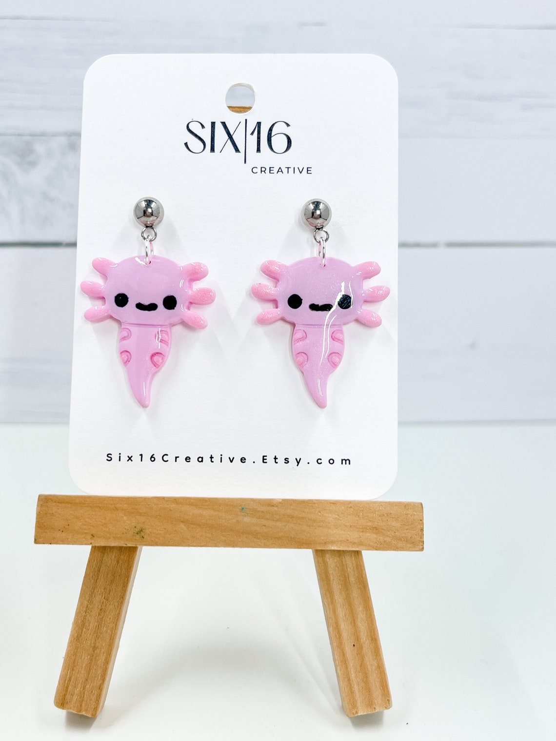 Axolotl Clay Earrings, Polymer Clay, Handmade, Statement Earrings ...