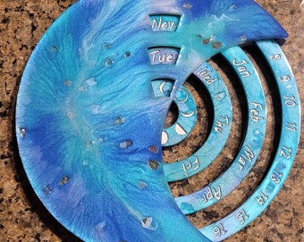 Wooden Perpetual Moon Calendar - Etsy