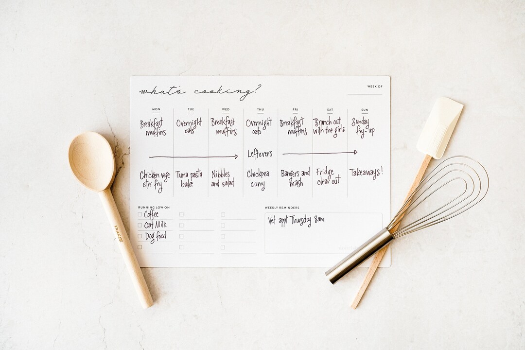 Magnetic Fridge Weekly Meal Planner Minimal - Etsy