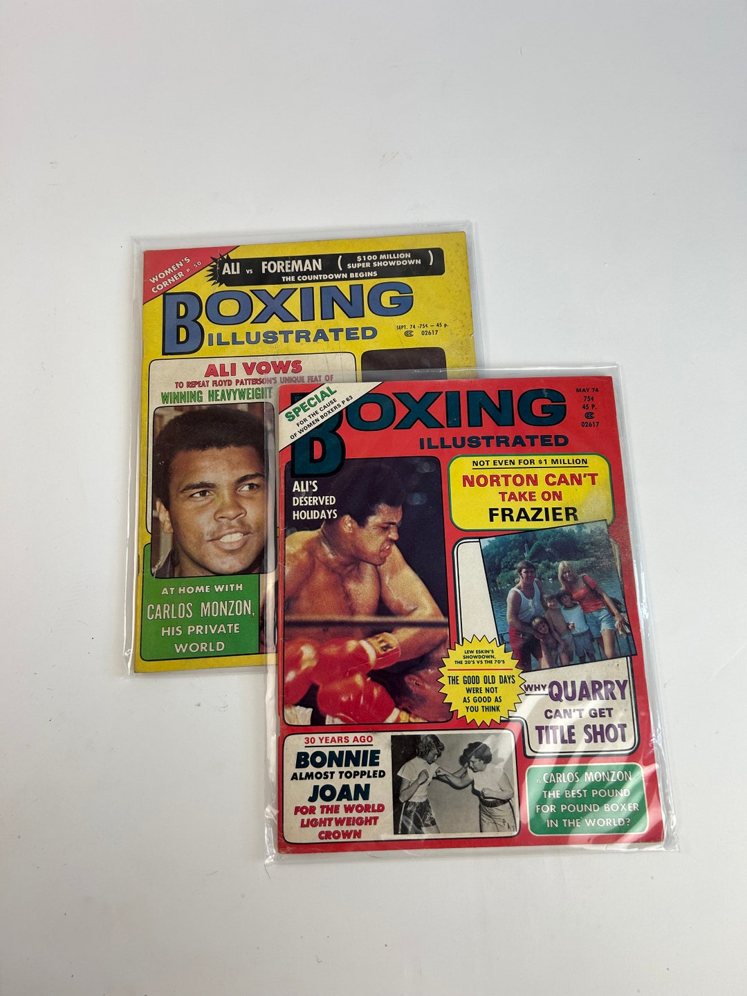 Boxing Illustrated Vintage Magazine-may 1974 and Sept 1974-muhammad Ali ...