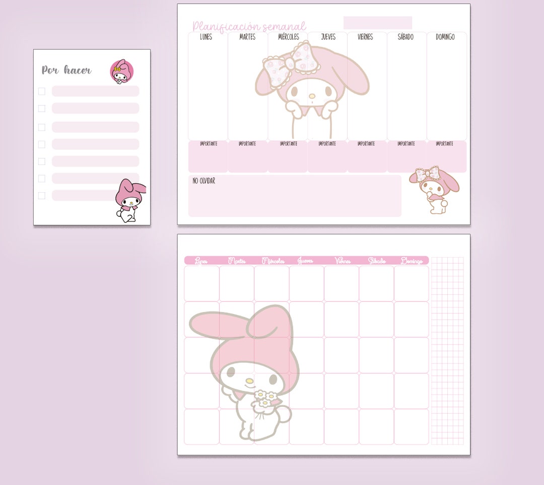 Checklist Planner Weekly Monthly San-rio Hello Ki-tty Ku/romi Cinammon ...