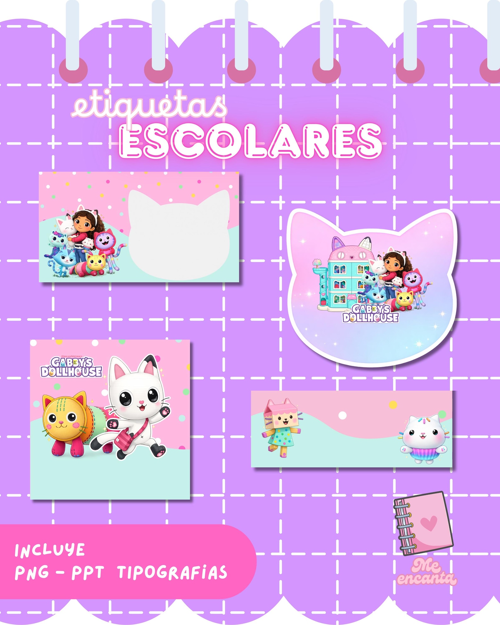 Editable School Labels | Gabby Dollhouse | Editable PPT File | Custom ...
