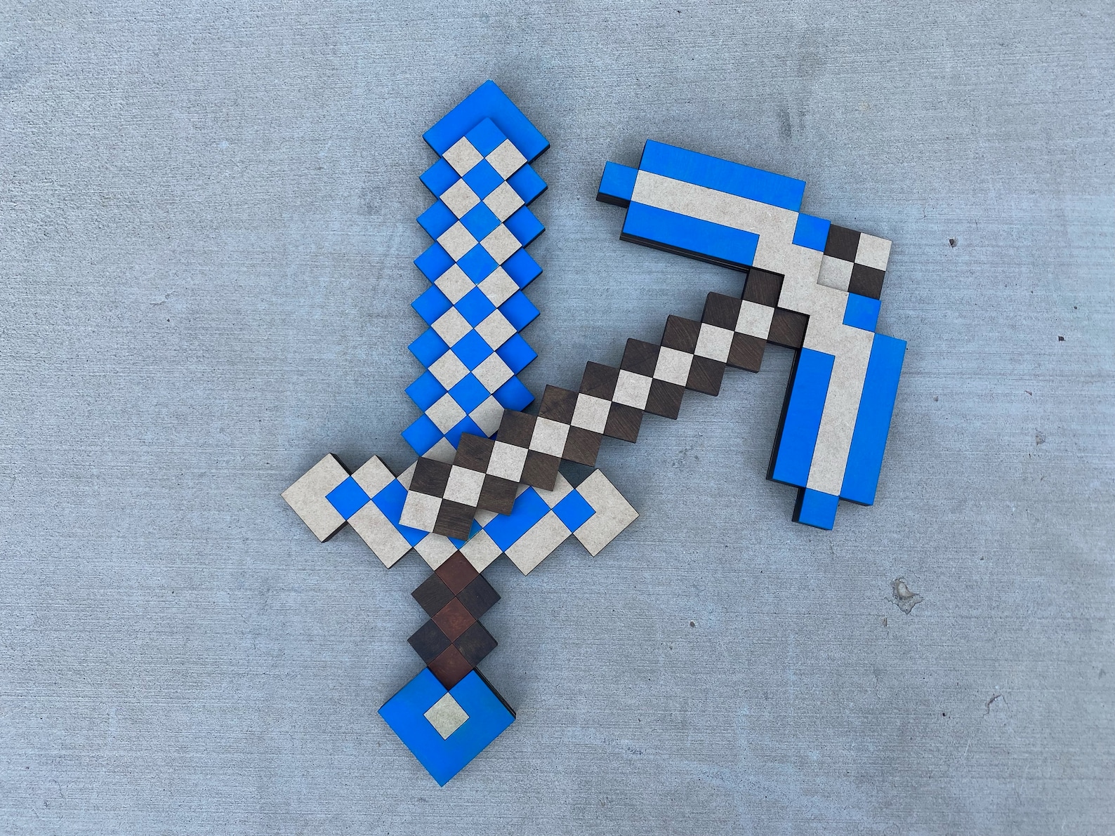 Digital File Only Minecraft Sword and Ax PDF SVG - Etsy