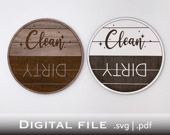 Dirty Clean Svg - Etsy