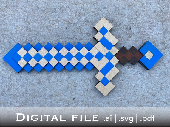 Digital File Minecraft Style Sword - Etsy