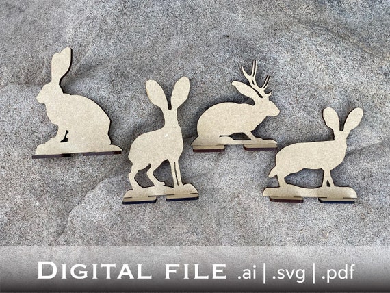 Digital File Only 4 Jack Rabbit Silhouette Targets SVG | Etsy