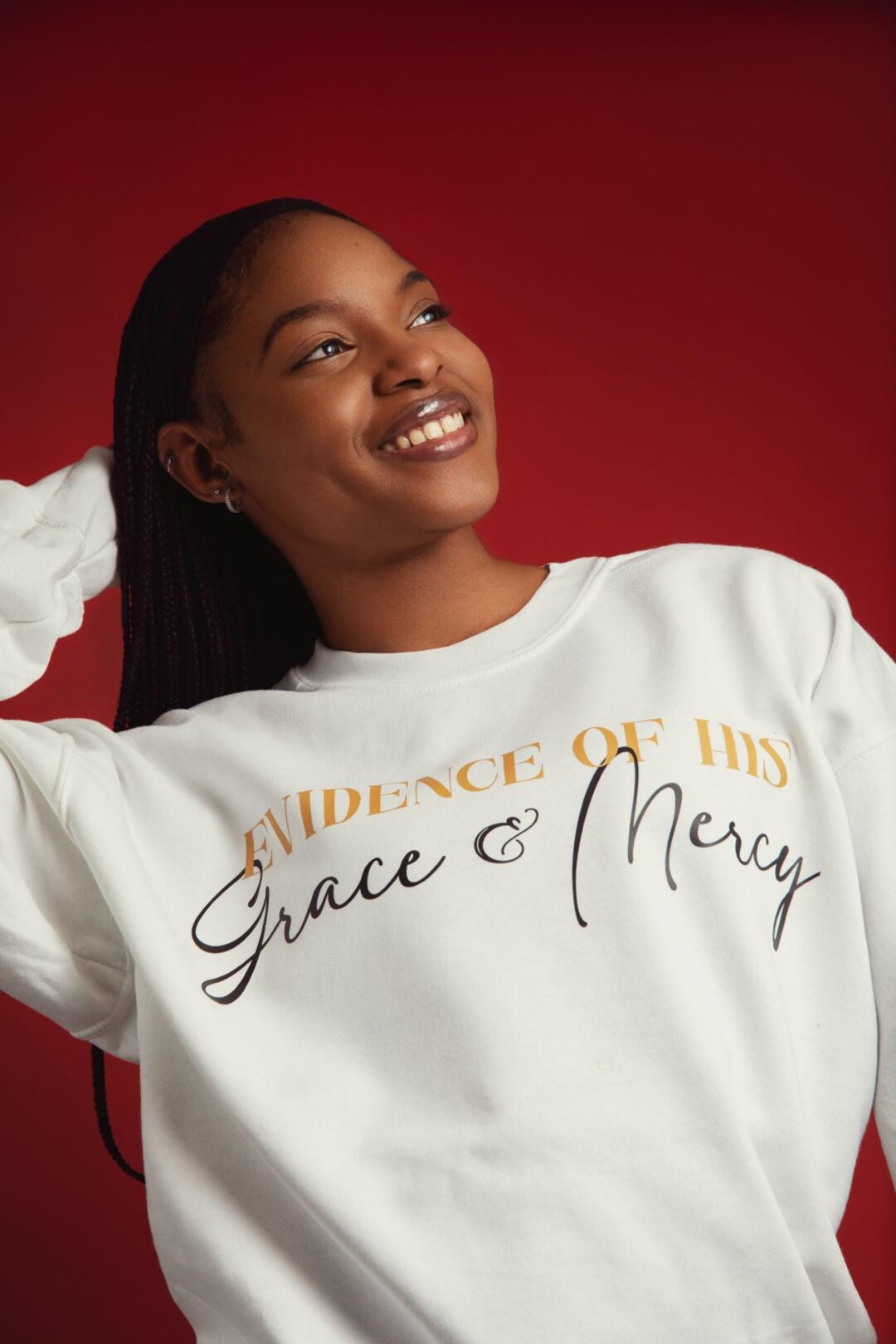 Evidence of His Grace & Mercy Sweatshirt | Christian Graphic Tee ...