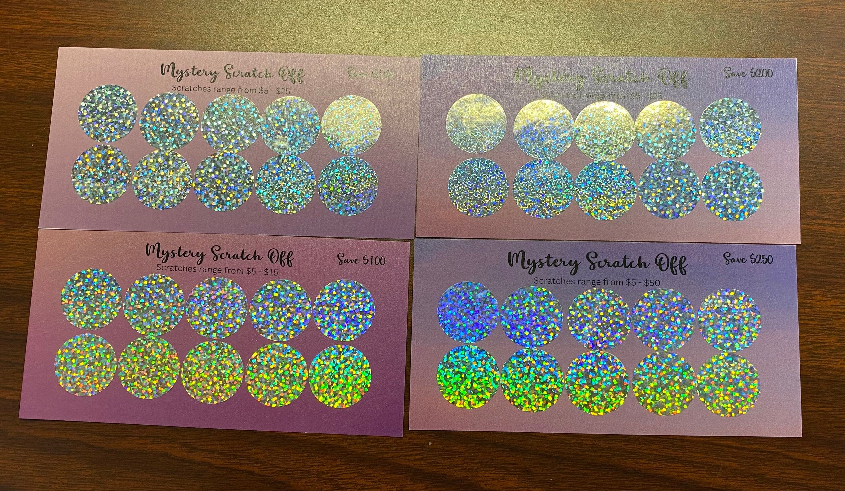 A6 Mini Mystery Scratch off Cards - Etsy