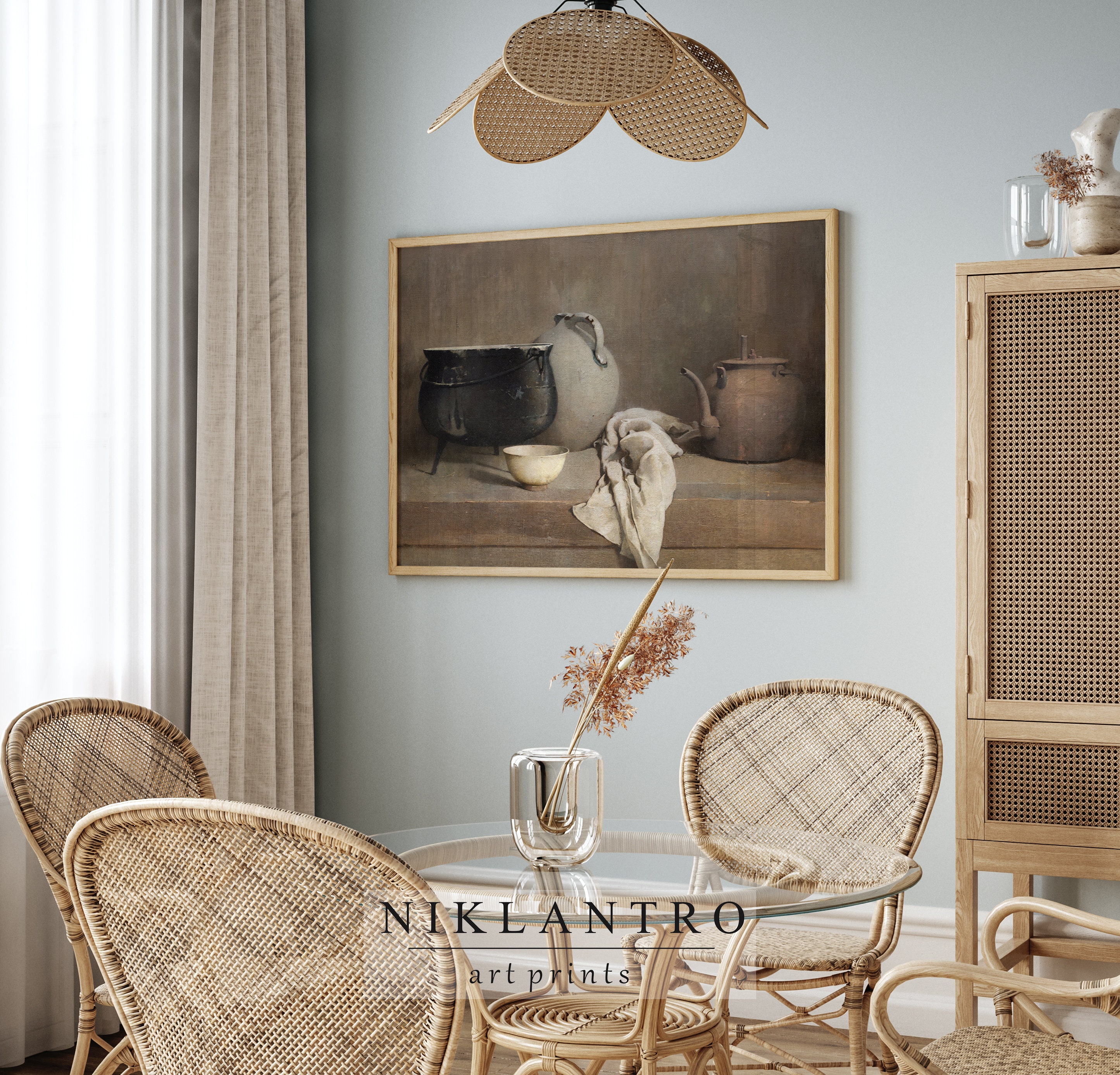 Vintage Rustic Still Life Painting Antique Kitchen Wall Art - Etsy