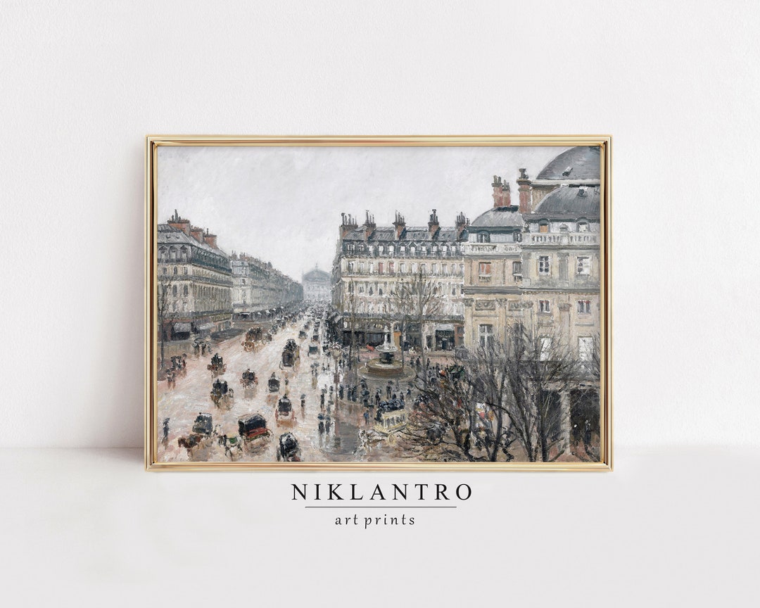 Vintage French Cityscape Painting Neutral Wall Art Decor - Etsy