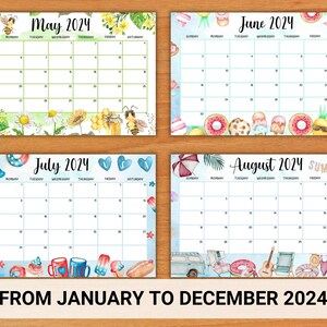 EDITABLE Calendar 2024 Bundle ledger / Tabloid Size 17x11 In, Printable ...