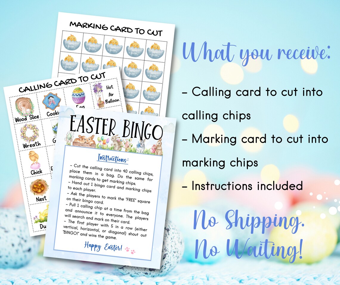 Printable Easter Bingo Game 50 Unique Bingo Cards W/labels - Etsy UK