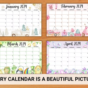 EDITABLE Calendar 2024 Bundle ledger / Tabloid Size 17x11 In, Printable ...
