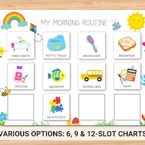 Editable Daily Routine Cards & Charts (boy), Toddler Routine Chart ...