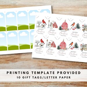 EDITABLE Christmas Gift Tag, Holiday Gift Tag Template W/beautiful ...