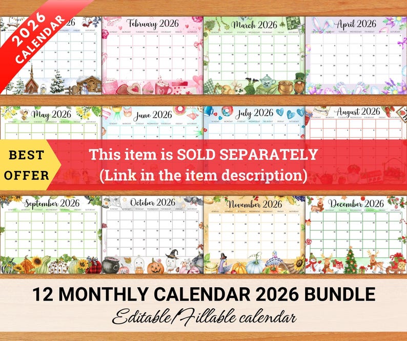 Editable August 2026 Calendar, Printable Monthly Planner PDF, Letter ...