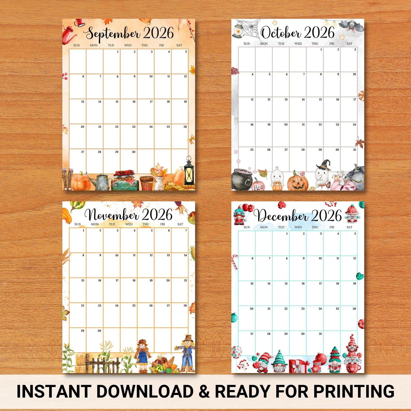 Editable 2026 Vertical Calendar | Portrait Monthly Planner PDF ...