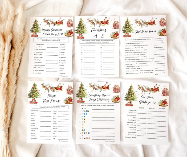 Printable Christmas Game Bundle, Christmas Party Games, Christmas Games ...