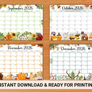 Editable 2026 Watercolor Calendar Bundle, Fillable Monthly Planner PDF ...
