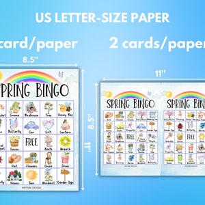 Printable Spring Bingo Game, 50 Unique Bingo Cards W/labels, Hello ...