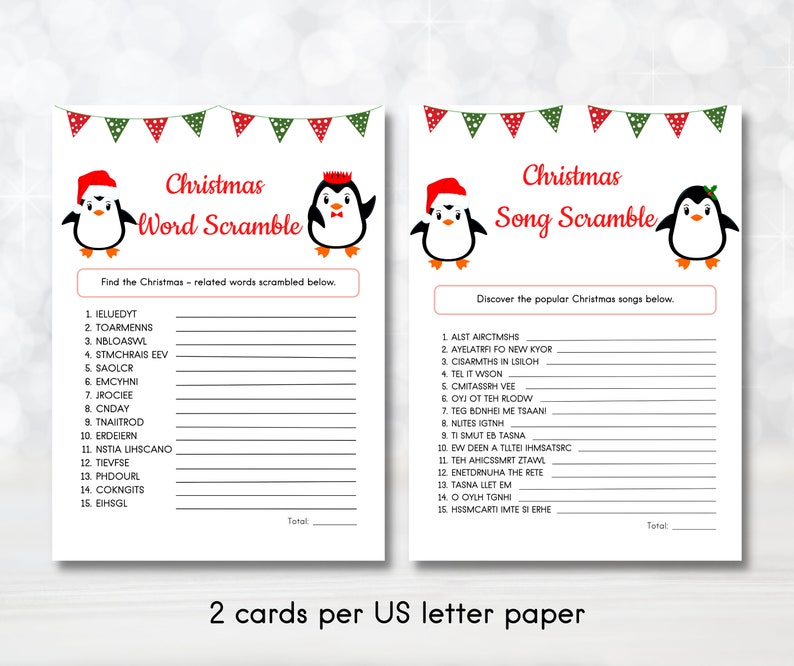 12 Printable Christmas Game Bundle Christmas Party Games for | Etsy