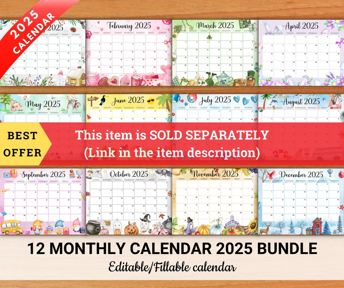 Editable July 2025 Calendar, Cute Summer With Sweets & Drinks Planner ...