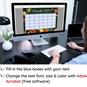 EDITABLE December 2024 Calendar, Gorgeous Christmas With Santa Claus ...