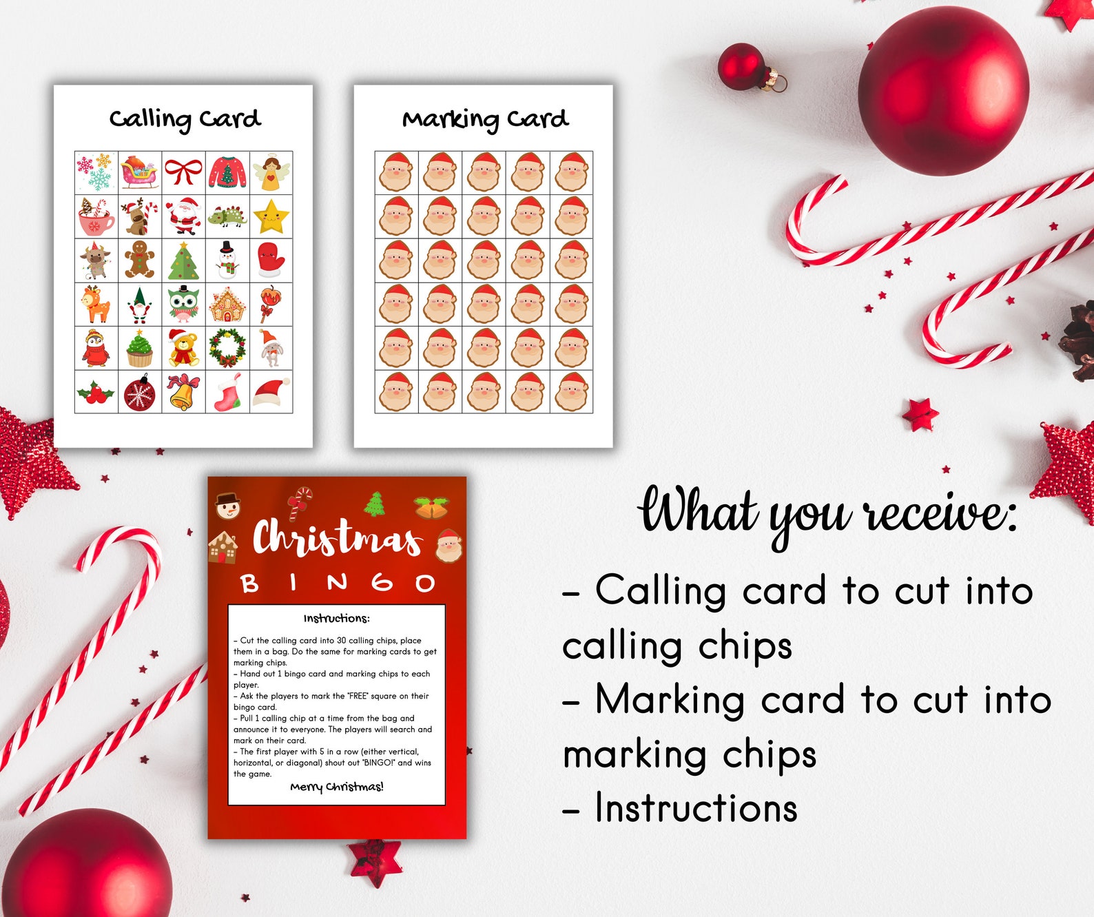 Printable Christmas Bingo 30 Unique Bingo Cards Christmas - Etsy