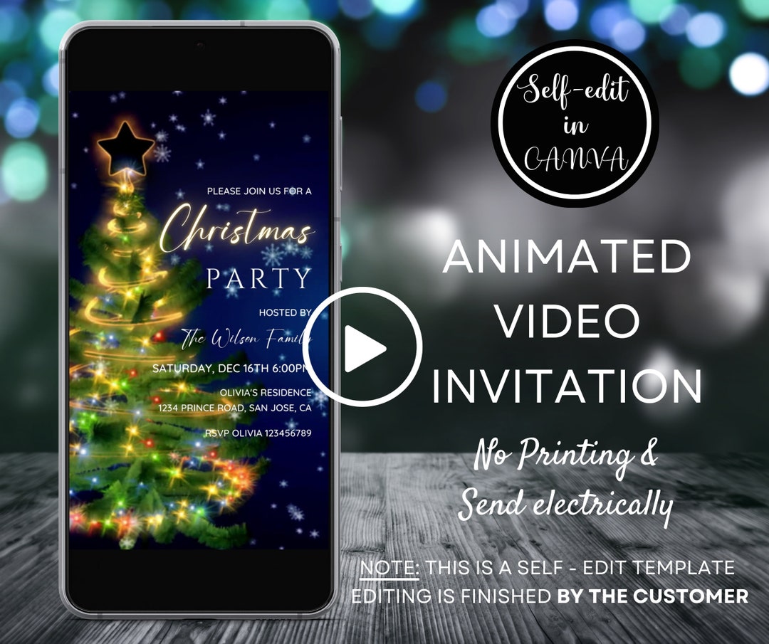 Christmas Party Invitation, Xmas Party Video, Animated Holiday Party ...