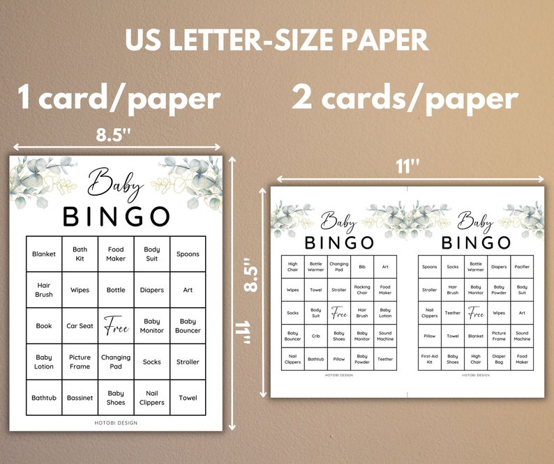 50 Prefilled Baby Shower Bingo Cards, Baby Bingo Game, Bonus Blank Card ...