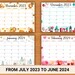 EDITABLE School Calendar 2023-2024 From July to June - Etsy