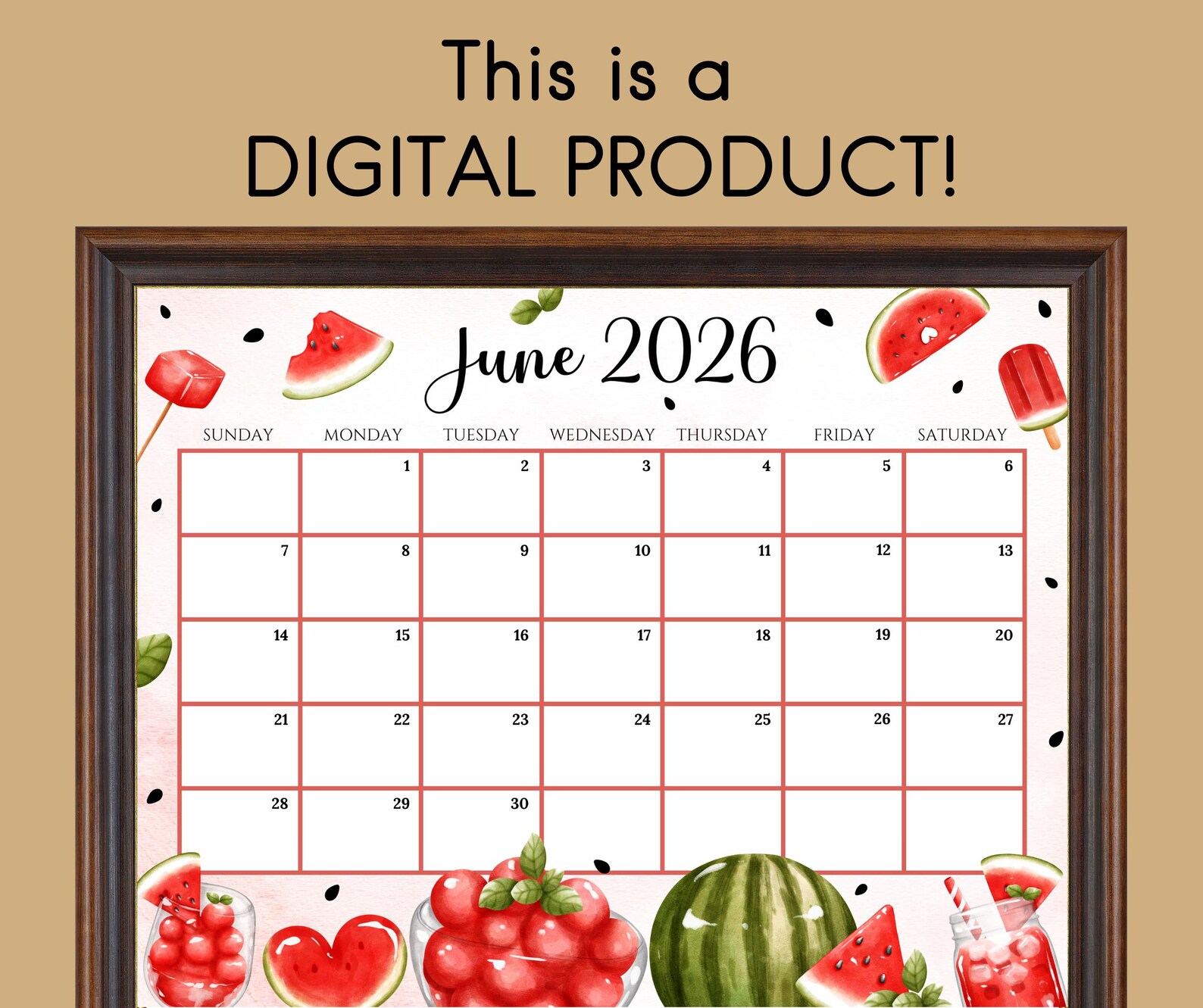Editable June 2026 Calendar | Monthly Planner Printable PDF | School ...