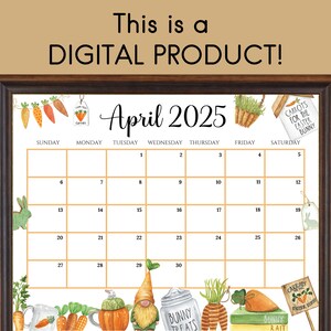 EDITABLE April 2025 Calendar, Happy Easter Day With Cute Gnome ...
