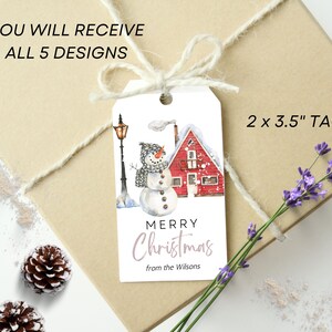 EDITABLE Christmas Gift Tag, Holiday Gift Tag Template W/beautiful ...