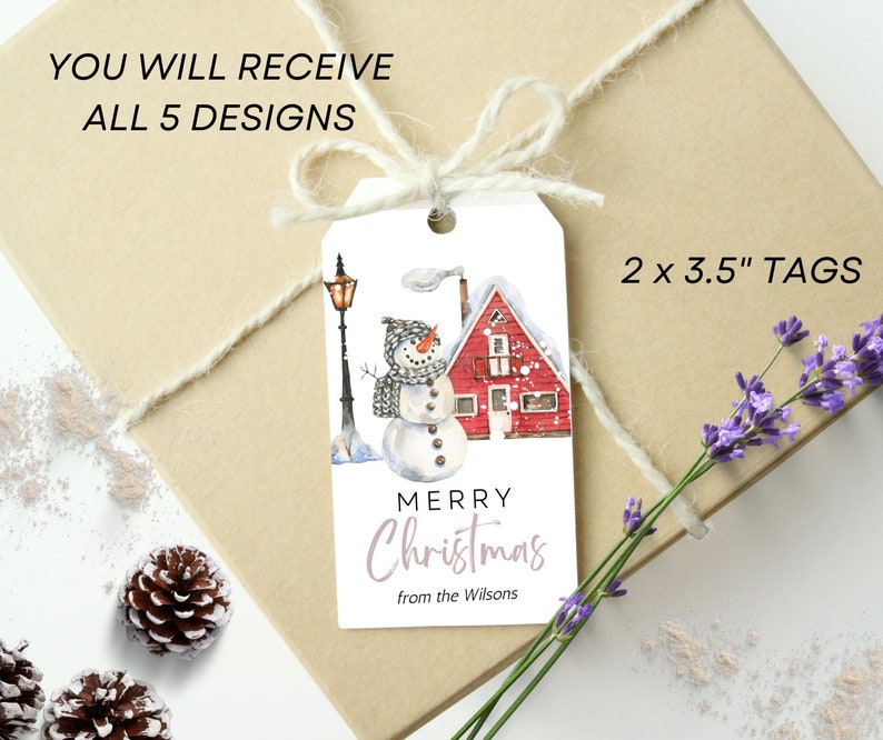 EDITABLE Christmas Gift Tag Holiday Gift Tag Template - Etsy