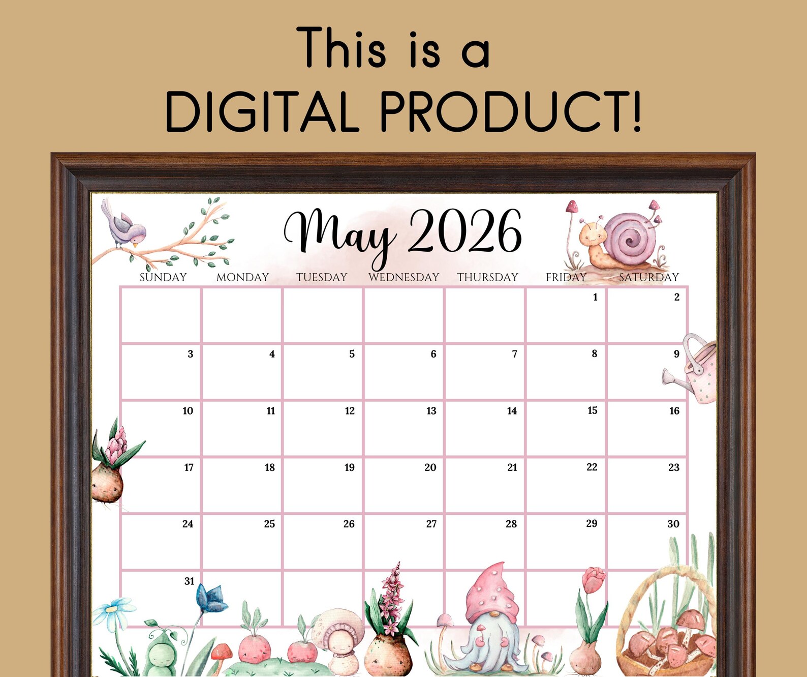 Editable May 2026 Calendar | Monthly Planner Printable PDF | School ...