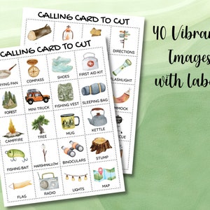 Printable Camping Bingo Game, 50 Unique Bingo Cards W/labels, Camping ...